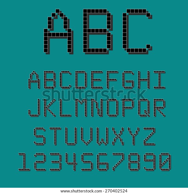 8 Bit Font Cyan Background Stock Vector (Royalty Free) 270402524 ...