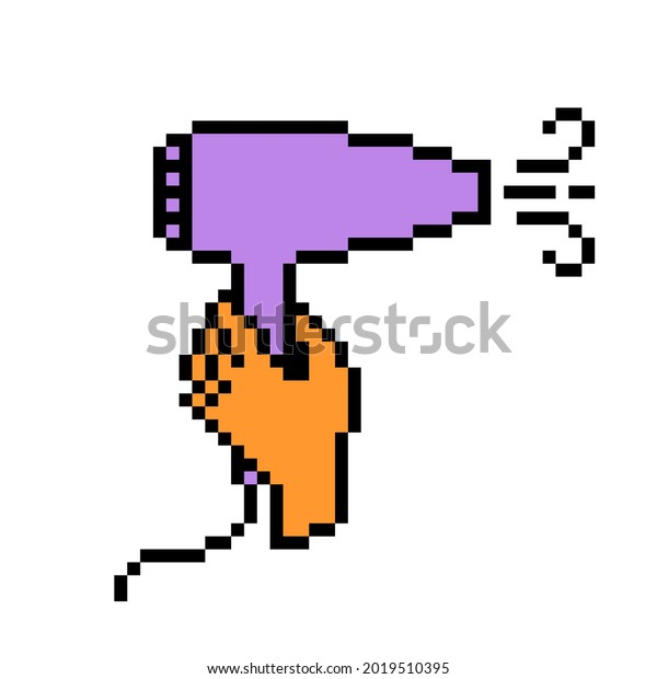 8 Bit Pixel Art Hand Holding Stock Vector (Royalty Free) 2019510395