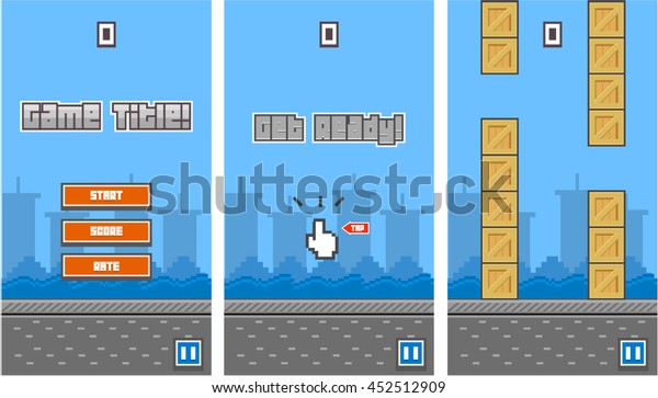 8 Bit Pixel Art Platformer Game Stock Vector (Royalty Free) 452512909 ...