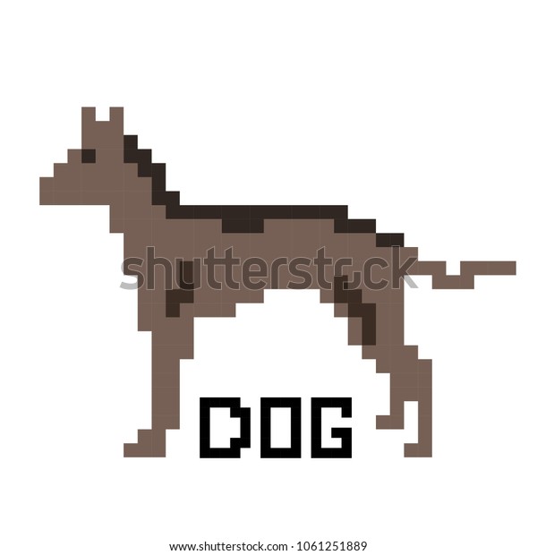 8 Bit Pixel Art Standing Dog 스톡 벡터(로열티 프리) 1061251889 | Shutterstock