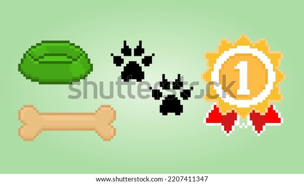 8 Bit Pixel Equipment Dogs Objects Stock Vector (Royalty Free ...