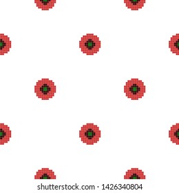 8 Bit Pixel Floral Background Seamless Stock Vector (Royalty Free ...