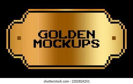 8 Bit Pixel Golden Frame Border Stock Vector (Royalty Free) 2202824251 ...