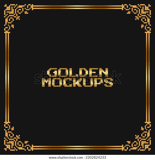 8 Bit Pixel Golden Frame Border Stock Vector (Royalty Free) 2202824233 ...