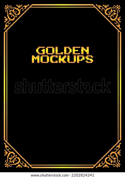 8 Bit Pixel Golden Frame Border Stock Vector (Royalty Free) 2202824241 ...