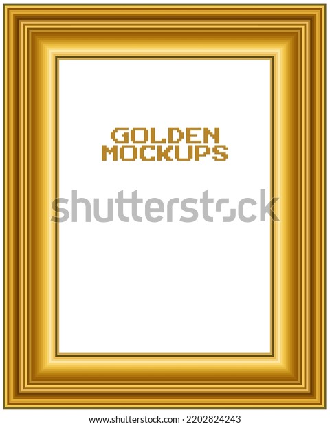8 Bit Pixel Golden Frame Border Stock Vector (Royalty Free) 2202824243 ...