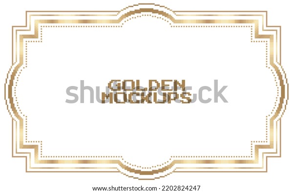 8 Bit Pixel Golden Frame Border Stock Vector (Royalty Free) 2202824247 ...