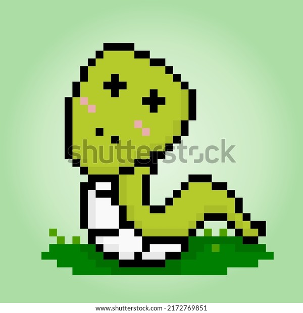 8 bits de píxel de serpiente.: vector de stock (libre de regalías ...