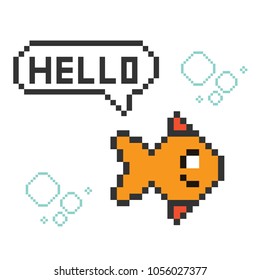 8 Bit Pixelart Fish Stock Vector (Royalty Free) 1056027377 | Shutterstock