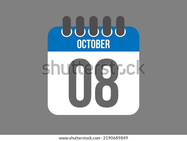 8 Calendar October Calendar Icon October Stock Vector (Royalty Free ...