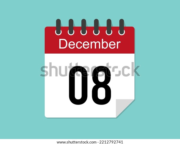 8 Day December Calendar Design Red Stock Vector (Royalty Free ...