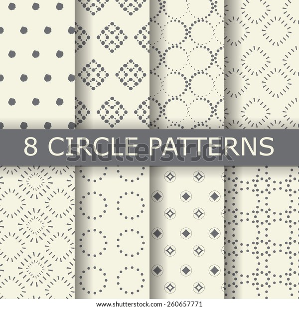 8 Different Black White Dotted Circle Stock Vector (Royalty Free ...