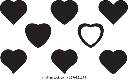 8 Eight Heart Shape Flat Design Stock Vector (Royalty Free) 1896921193 ...