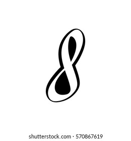 8 Eight Isolated Calligraphy Number Design: เวกเตอร์สต็อก (ปลอดค่า ...