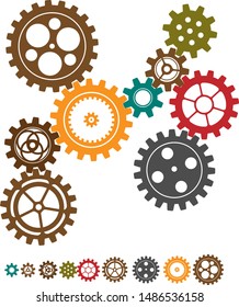 8 Gears Illustration Material Set Stock Vector (Royalty Free ...