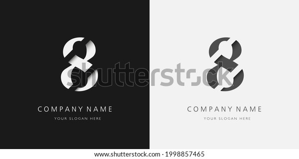 8 Logo Modern Broken Design Serif Stock Vector (Royalty Free ...