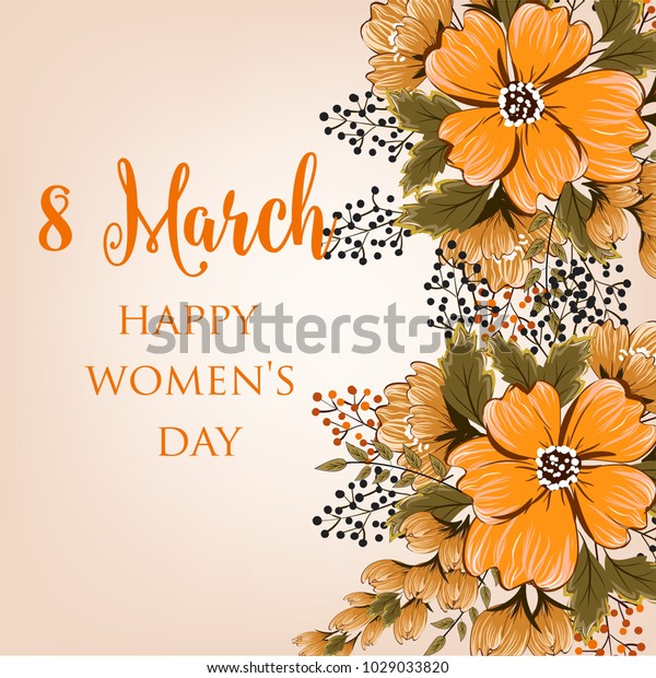 8 March Congratulation Happy Womens Day Stock Vector (Royalty Free ...