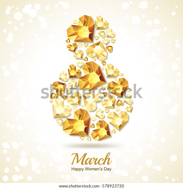 8 March Vector Greeting Card International Stock Vector (Royalty Free ...