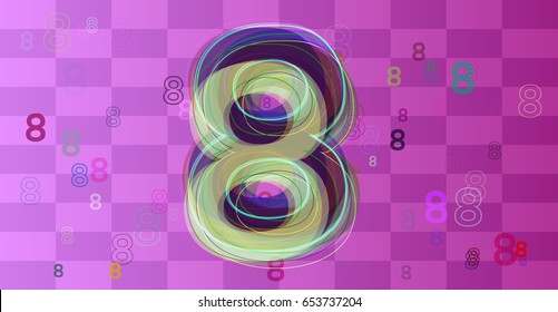 8 Number Art Background Stock Vector (Royalty Free) 653737204 ...