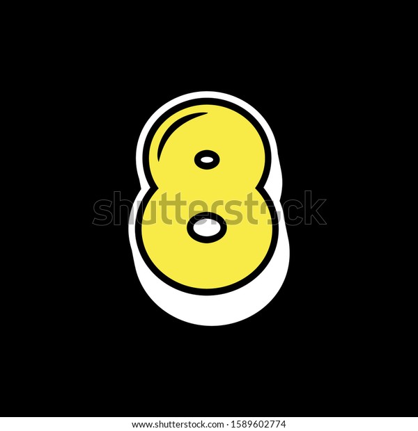 8 Number Bold Letter Digit Logo Stock Vector (Royalty Free) 1589602774 ...