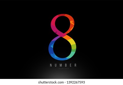 8 Number Logo Design Rainbow Colors Stock Vector (Royalty Free ...