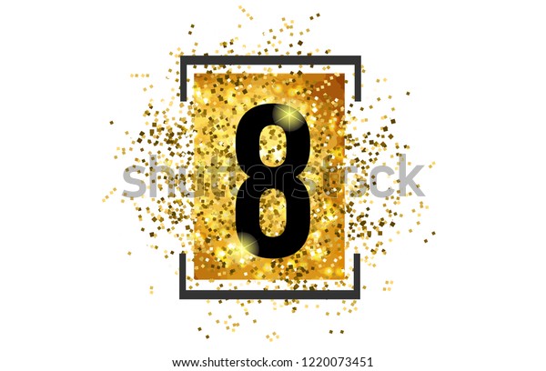 8 Number Logo Glitter Golden Color Stock Vector (Royalty Free ...