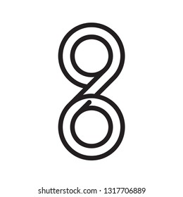 Silhouette Cut Off Eight Logo Simple Stock Vector (Royalty Free) 1509729518