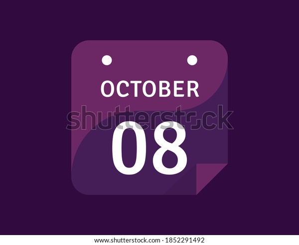 8 October October 8 Icon Single Stock Vector (Royalty Free) 1852291492 ...