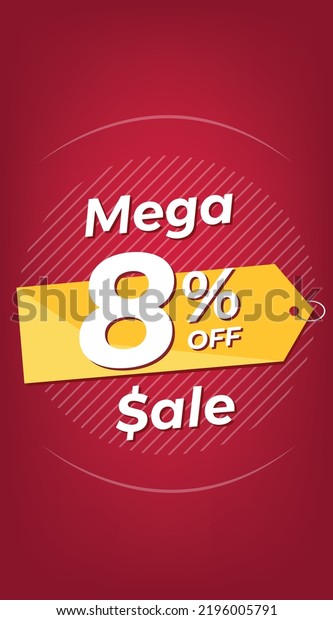 8 Off Red Discount Banner Eight Stock Vector (Royalty Free) 2196005791 ...