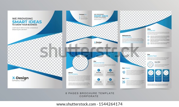 8 Pages Vector Brochure Layout Flyers Stock Vector (Royalty Free ...