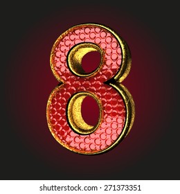 Vintage Number 8 Floral Swirls Vector Stock Vector (Royalty Free ...