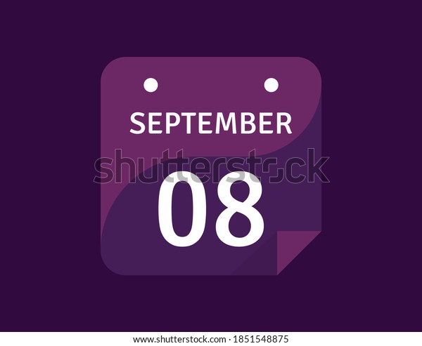 8 September September 8 Icon Single Stock Vector (Royalty Free) 1851548875