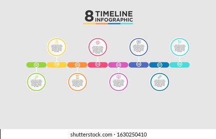 8 Step Timeline Infographic Element Business Stock Vector (Royalty Free ...