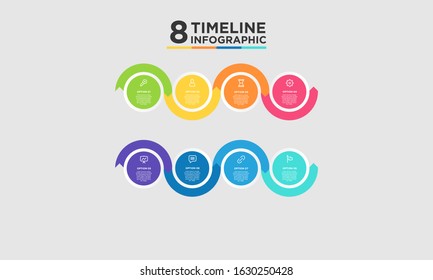 8 Step Timeline Infographic Element Business Stock Vector (Royalty Free ...