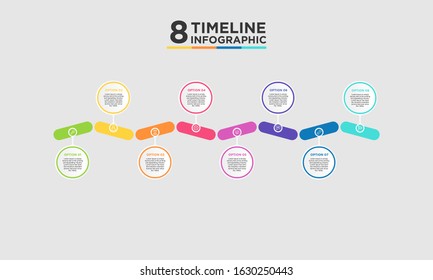 8 Step Timeline Infographic Element Business Stock Vector (Royalty Free ...