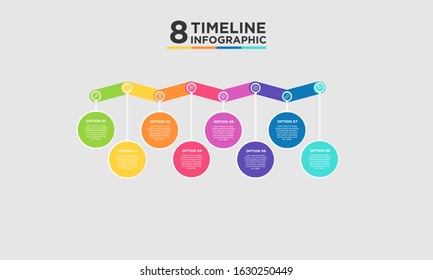 8 Step Timeline Infographic Element Business Stock Vector (Royalty Free ...