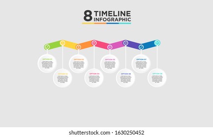 8 Step Timeline Infographic Element Business Stock Vector (Royalty Free ...