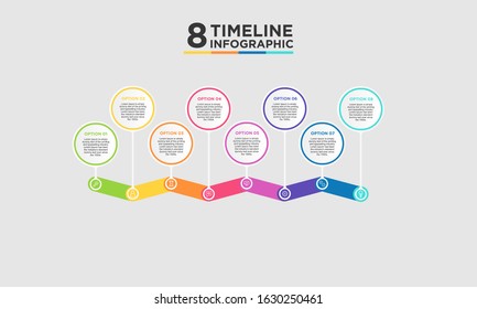 8 Step Timeline Infographic Element Business Stock Vector (Royalty Free ...