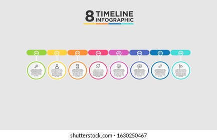 8 Step Timeline Infographic Element Business Stock Vector (Royalty Free ...