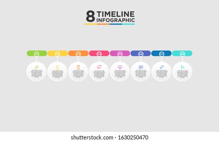 Timeline Infographic Design Template 8 Options Stock Vector (Royalty ...