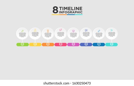 8 Step Timeline Infographic Element Business Stock Vector (Royalty Free ...