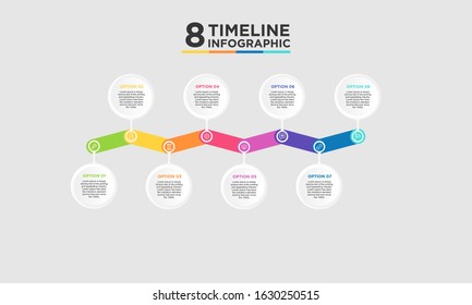 8 Step Timeline Infographic Element Business Stock Vector (Royalty Free ...