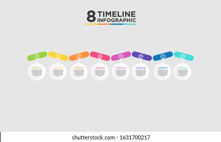 8 Step Timeline Infographic Element Business Stock Vector (Royalty Free ...