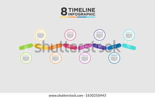 8 Step Timeline Infographic Element Business Stock Vector (Royalty Free ...