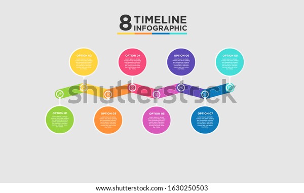 8 Step Timeline Infographic Element Business Stock Vector (Royalty Free ...