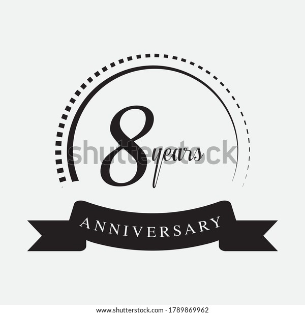 8 Years Anniversary Logo Design Set Stock Vector (Royalty Free ...