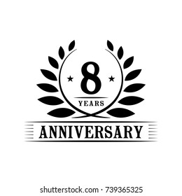 8 Years Anniversary Logo Template Stock Vector (Royalty Free) 739365460 ...
