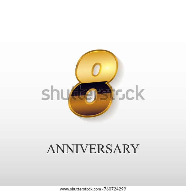 8 Years Golden Anniversary Vector Logo Stock Vector (Royalty Free ...