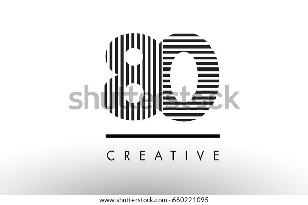 80 Black White Number Logo Design Stock Vector (Royalty Free) 660221095 ...