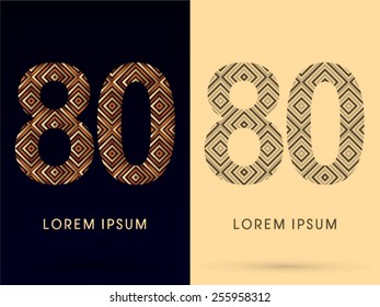 80 Number Luxury Font Designed Using Stock Vector (Royalty Free ...